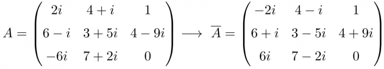 Matrices complejas: matriz conjugada y traspuesta conjugada